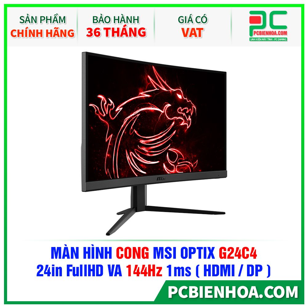 MÀN HÌNH CONG MSI OPTIX G24C4 24in FullHD VA 144Hz 1ms ( HDMI / DP ...