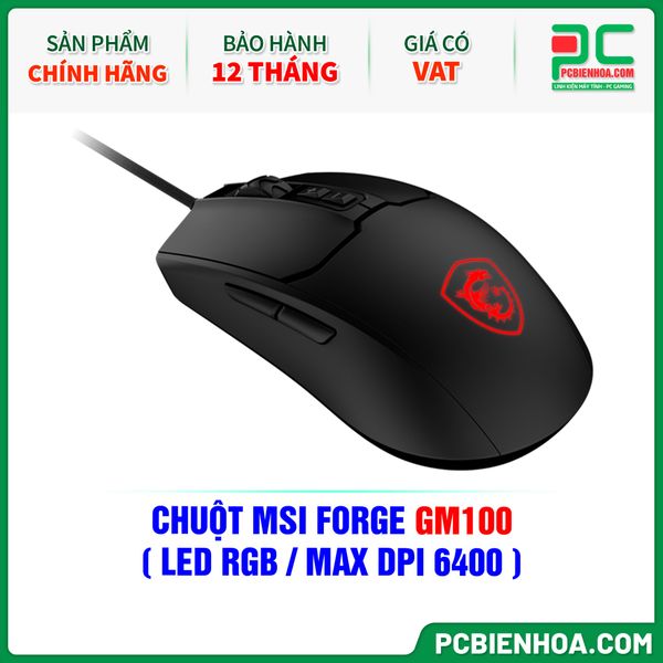 CHUỘT MSI FORGE GM100 ( LED RGB / MAX DPI 6400 ) – PCBIENHOA
