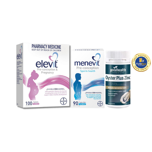 [Special Set] Vitamin Elevit bầu & Menevit & Hàu Úc Oyster plus ...
