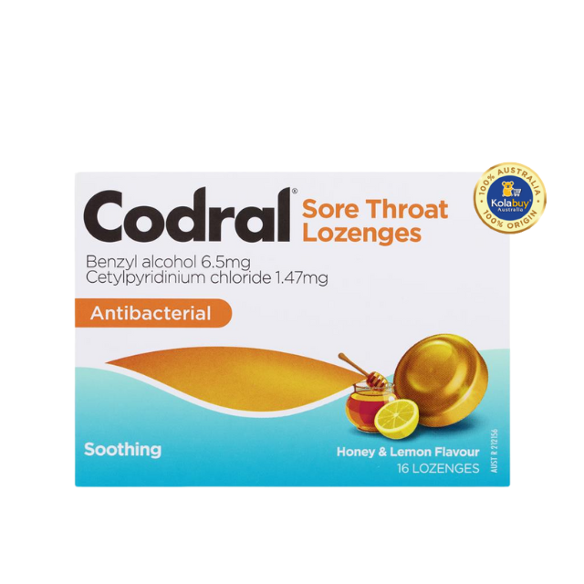 Kẹo ngậm ho Codral Sore Throat Lozenge Honey & Lemon 16 viên – Kolabuy Australia®: Authentic ...