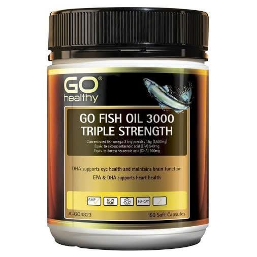 Viên uống dầu cá hàm lượng cao gấp 3 GO Healthy Fish 3000 Triple Stren ...
