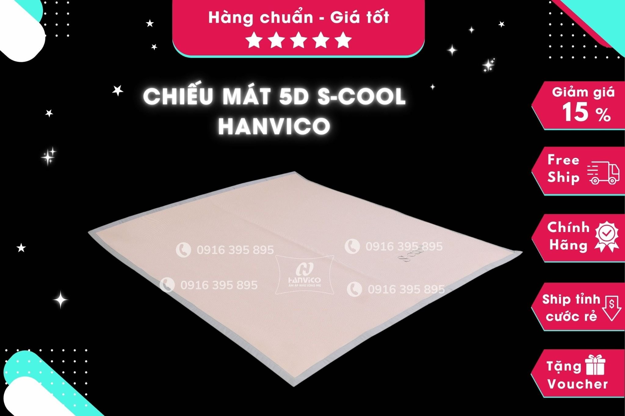 [Khuyến mại] Chiếu mát 5D S-Cool Hanvico chính hãng giá tốt nhất – Đệm Chính Hãng
