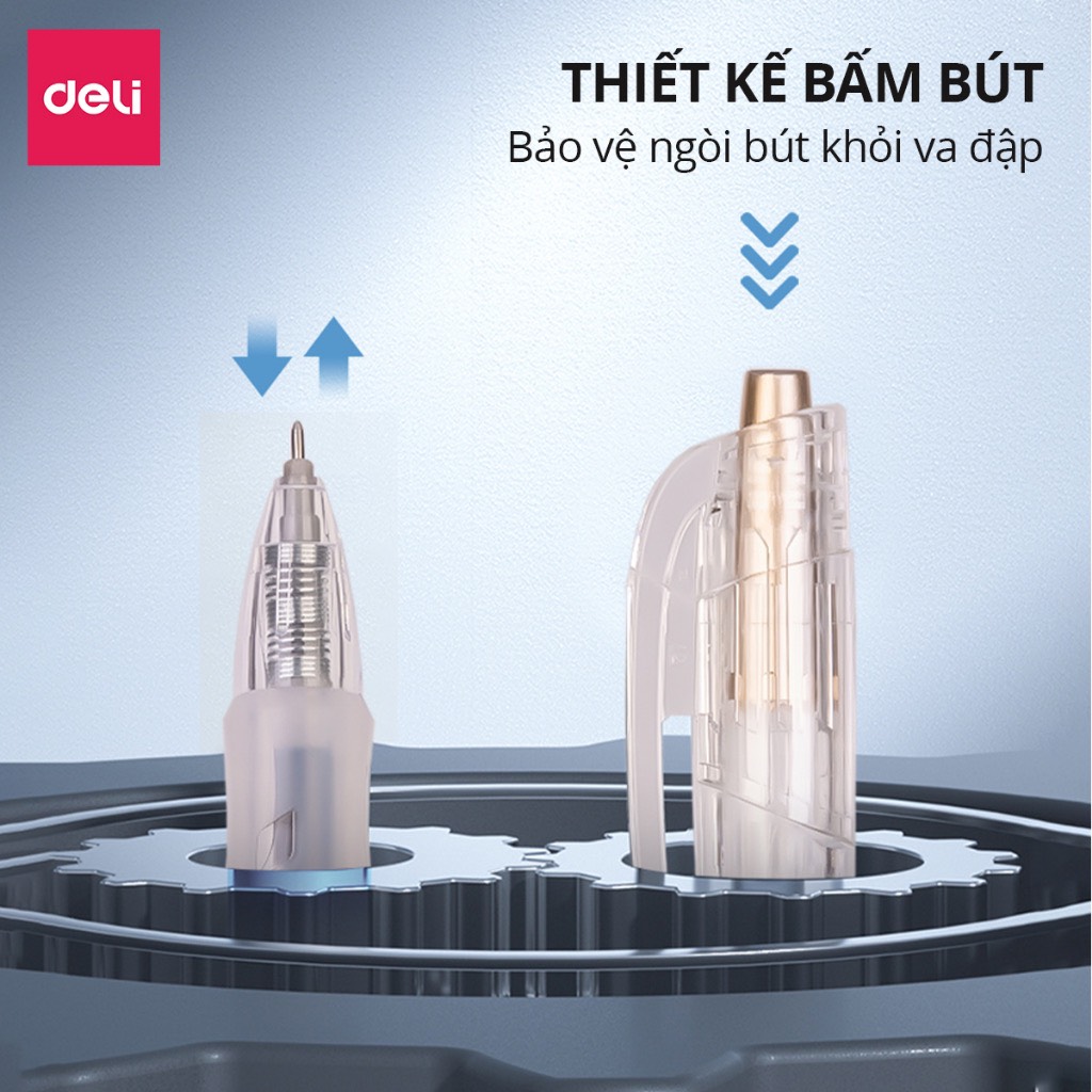 [MUA 10 TẶNG BÚT CHÌ] Bút gel Deli SA130 ngòi 0.35mm - Mực đen, đều mự ...