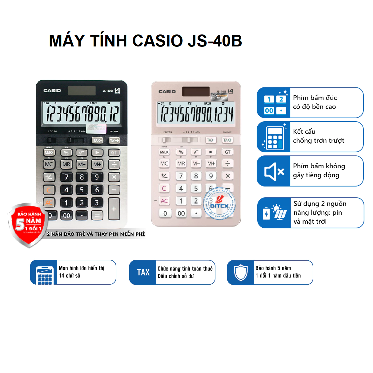 Máy tính Casio JS-40B – THẾ GIỚI VĂN PHÒNG PHẨM - ĐỒ DÙNG HỌC SINH GIÁ RẺ