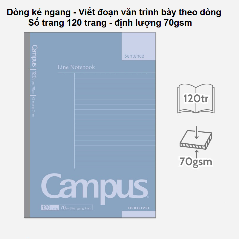[MẪU MỚI 2024] Vở Caro Campus Basic Notebook 120 trang - Dòng kẻ ngang – THẾ GIỚI VĂN PHÒNG PHẨM ...