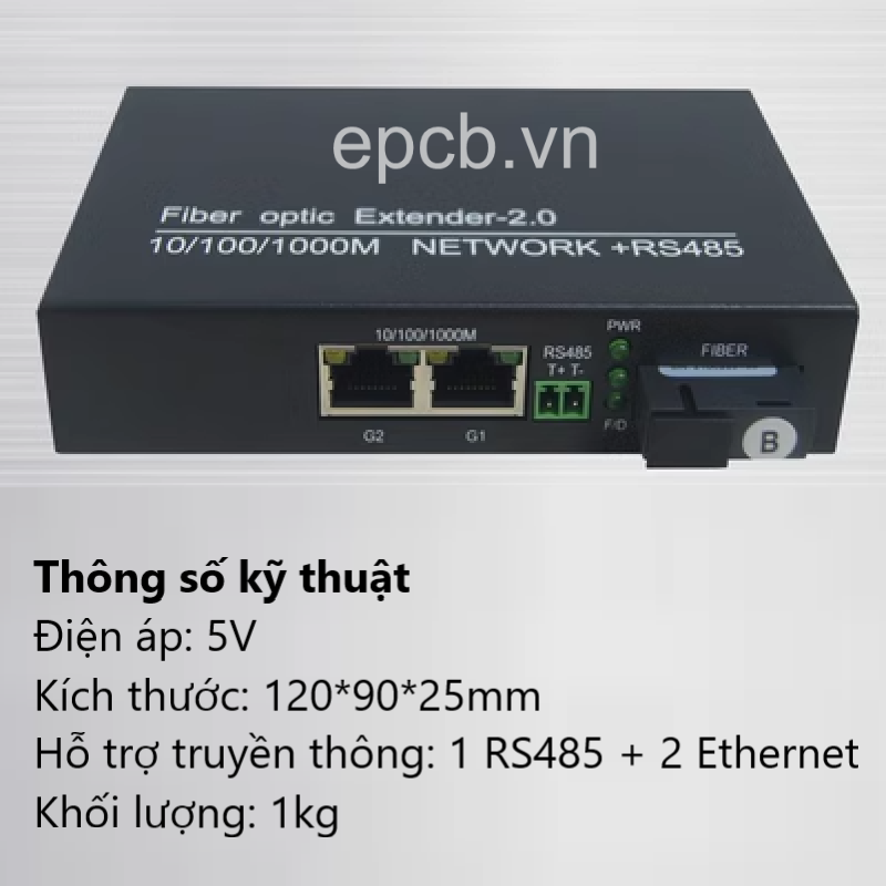 Bộ chuyển đổi Rs485 sang Quang và Ethernet model RS485-FIB-ETH-01