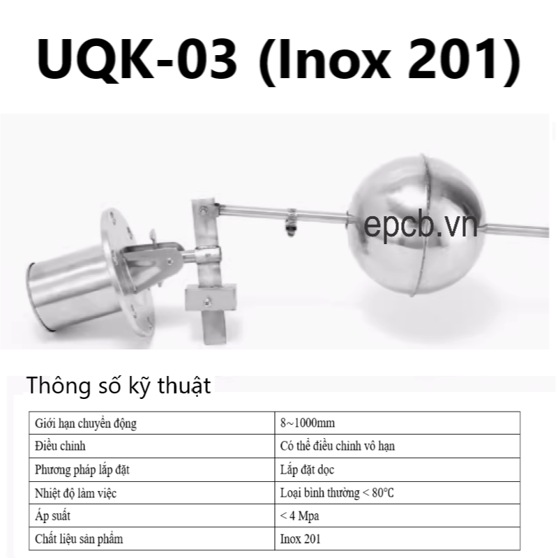Cảm biến công tắc phao báo mức điện tử UQK-01 UQK-02 UQK-03