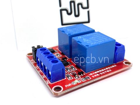 Mạch 2 Relay Opto Chọn Mức Kích High/Low 24VDC