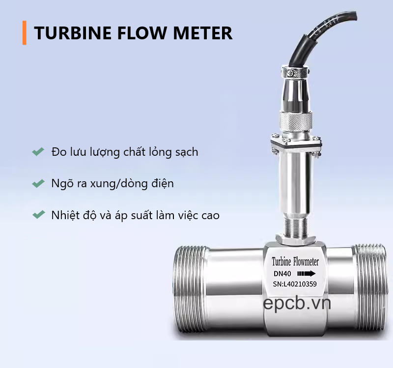 Cảm biến lưu lượng nước công nghiệp - Turbine Flow Meter LWGY