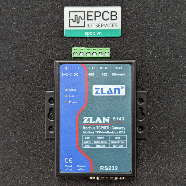 Bộ chuyển đổi RS485 Modbus RTU sang TCP/IP Ethernet ZLAN5143