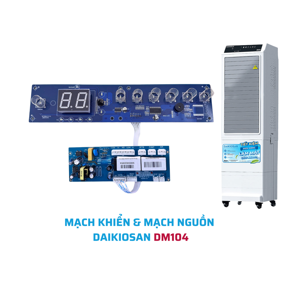 Bảng mạch nguồn + Khiển quạt điều hòa Daikiosan DM104- Hàng Chính Hãng