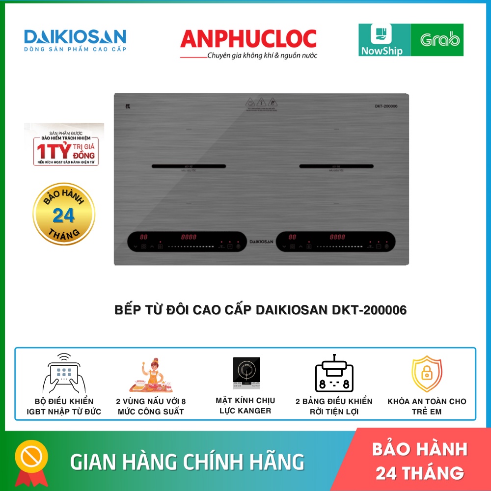 BẾP TỪ ĐÔI CAO CẤP DAIKIOSAN DKT-200006 - GIAO NHANH 2H HCM