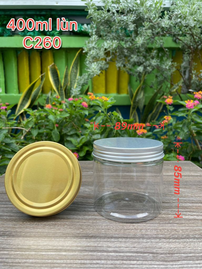 HŨ NHỰA NẮP NHÔM 400ML C260 – Công Ty Nhựa Vinh Lợi