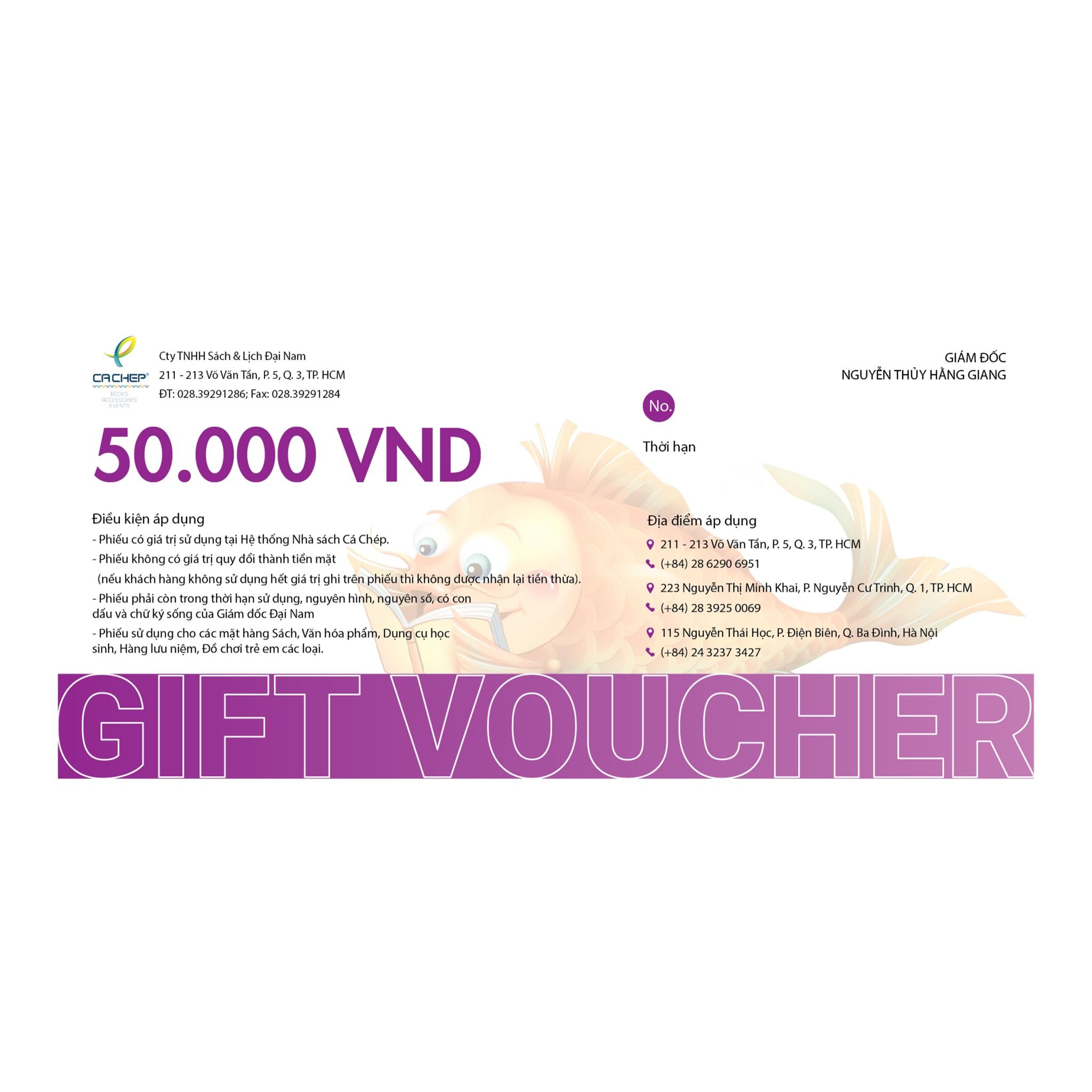 Voucher Mua Hàng Tại Nhà Sách Cá Chép (Mệnh Giá 50k - 100k - 200k - 50 ...