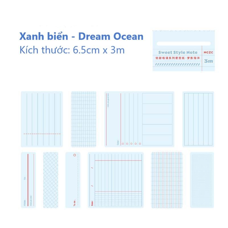 Hộp giấy ghi chú sticky note dạng cuộn sweet style note – Cá Chép Bookstore