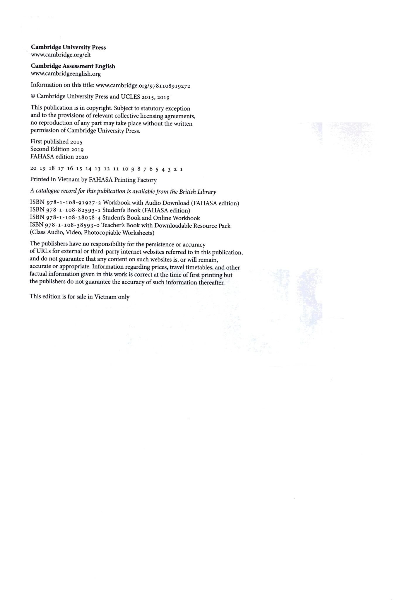 Prepare A1 Level 1 Workbook - Second Edition – nhasachthanhdung