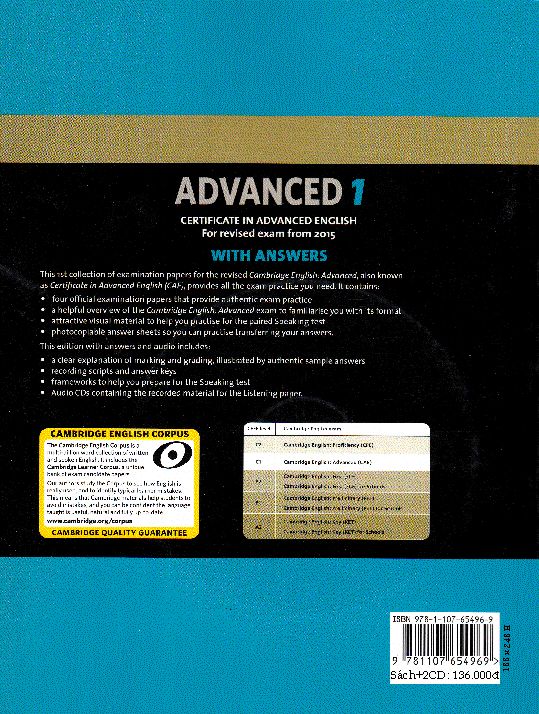 Cambridge English Advanced 1 for Revised Exam from 2015 Student's Book ...