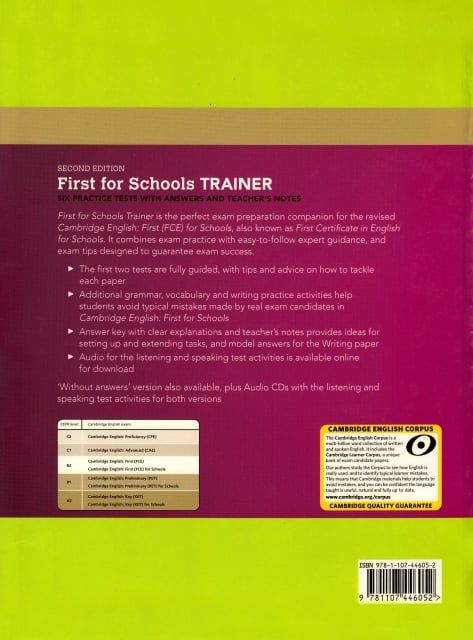 B2 - First for Schools Trainer six practice tets with answers and teac ...