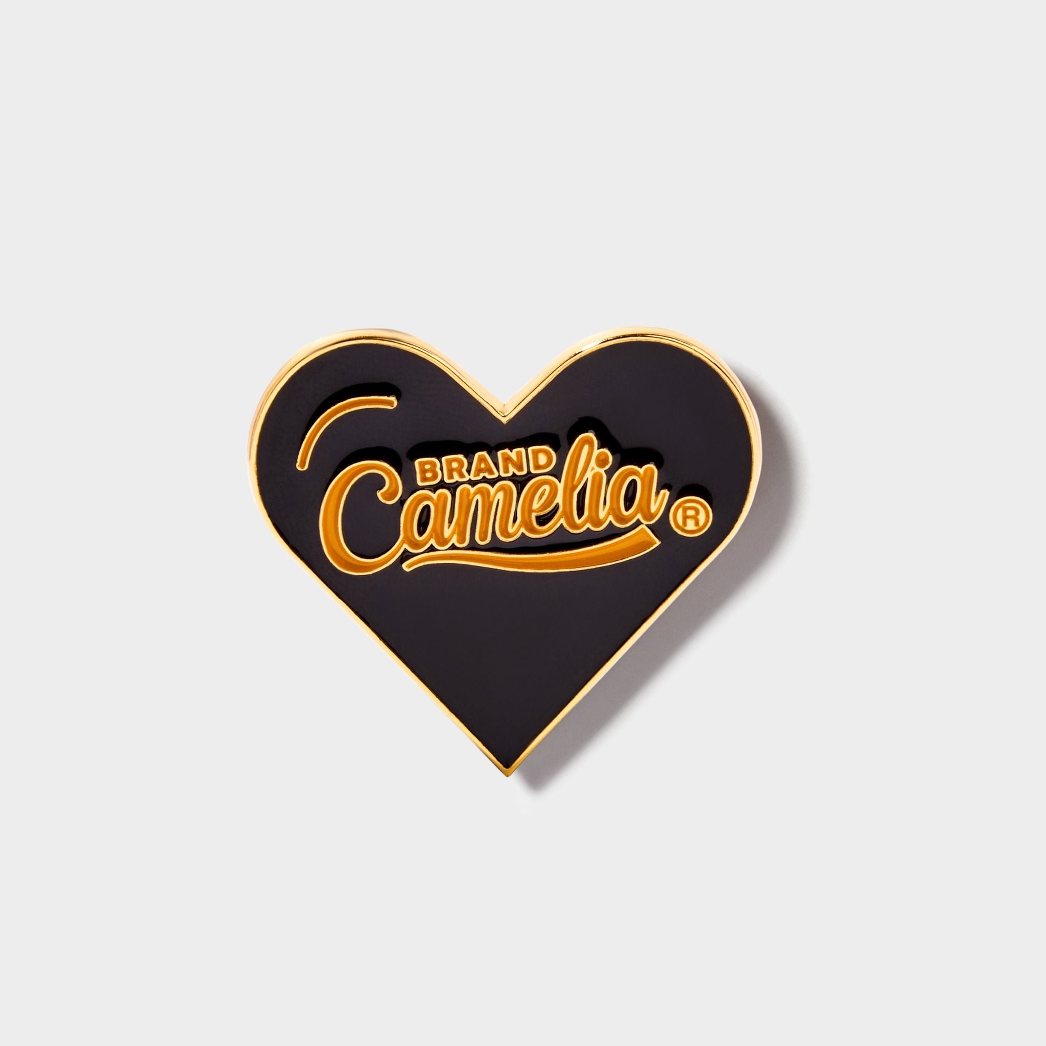 Metal Heart Camelia Pin