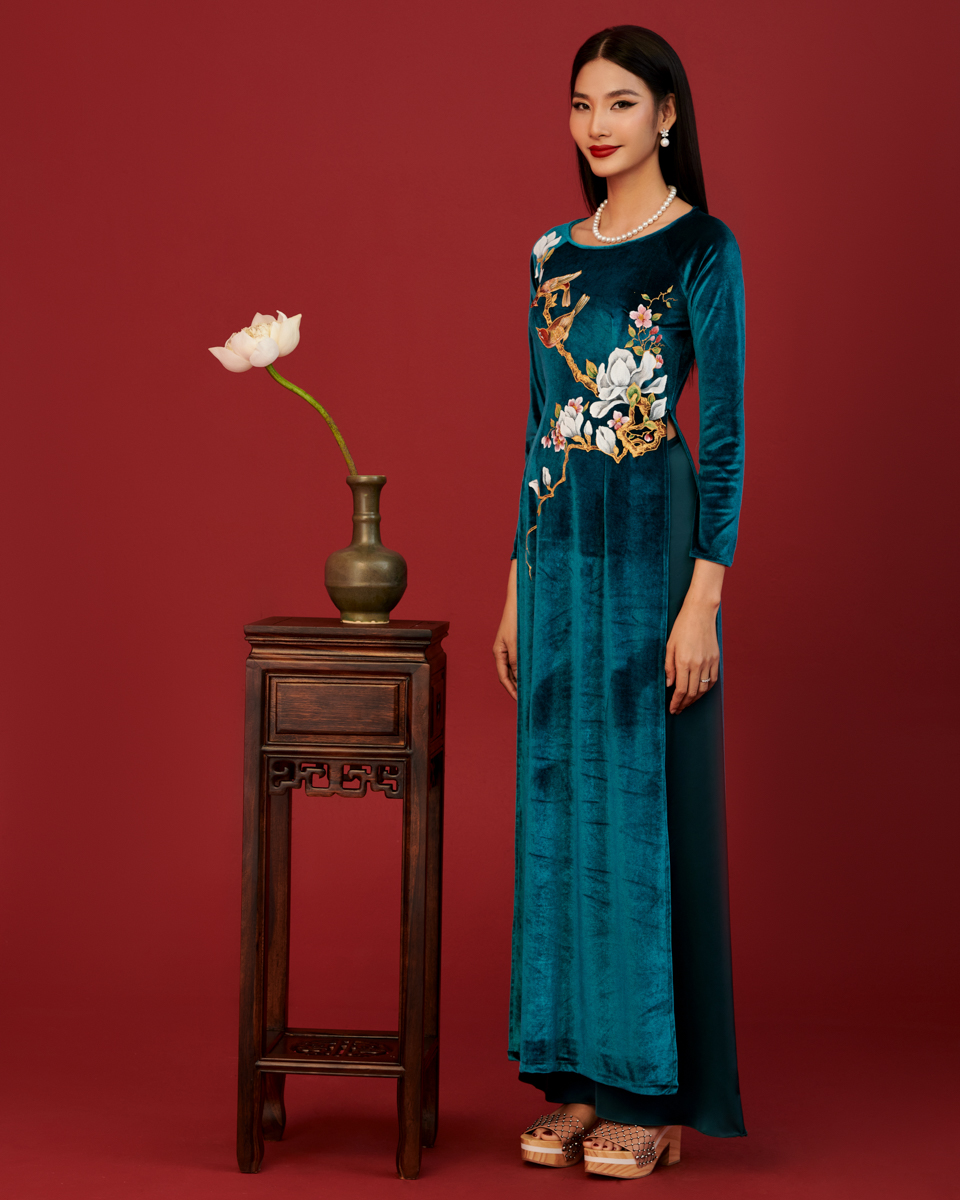 Áo Dài Nhung Xanh Gems Of Vietnam – GOSUMO.VN
