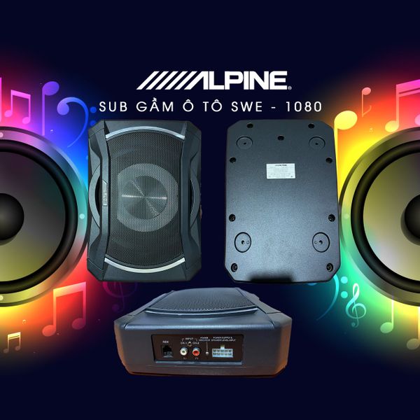 Loa Sub Gầm Ghế Thương Hiệu ALPINE SWE 1080, Loa Siêu Trầm ALPINE SWE ...