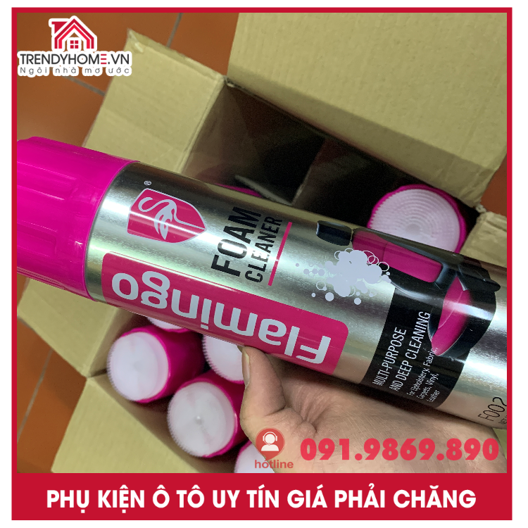 Bọt vệ sinh đa năng cho ô tô, ghế sofa Flamingo Foam Cleaner F002 ...