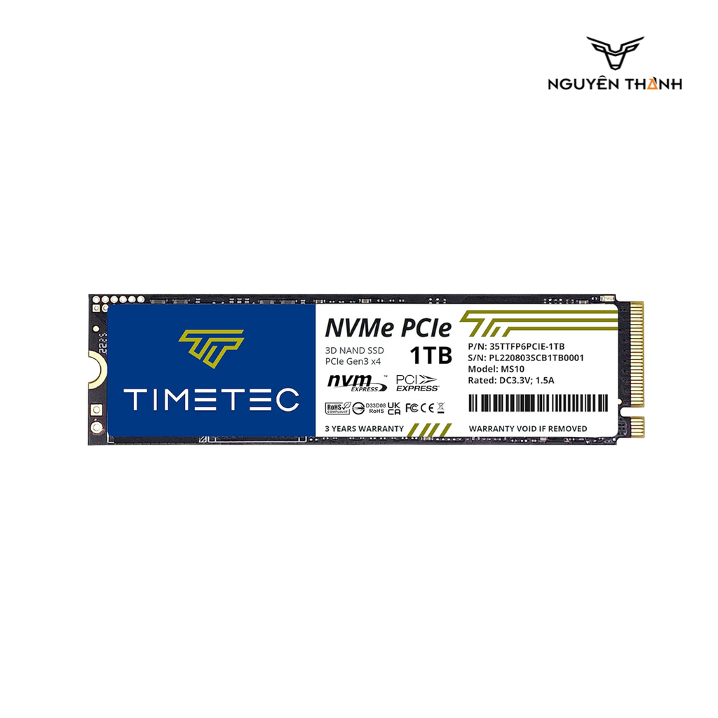 Ổ cứng SSD TimeTec 1TB NVME PCIe Gen 3x4 MS10