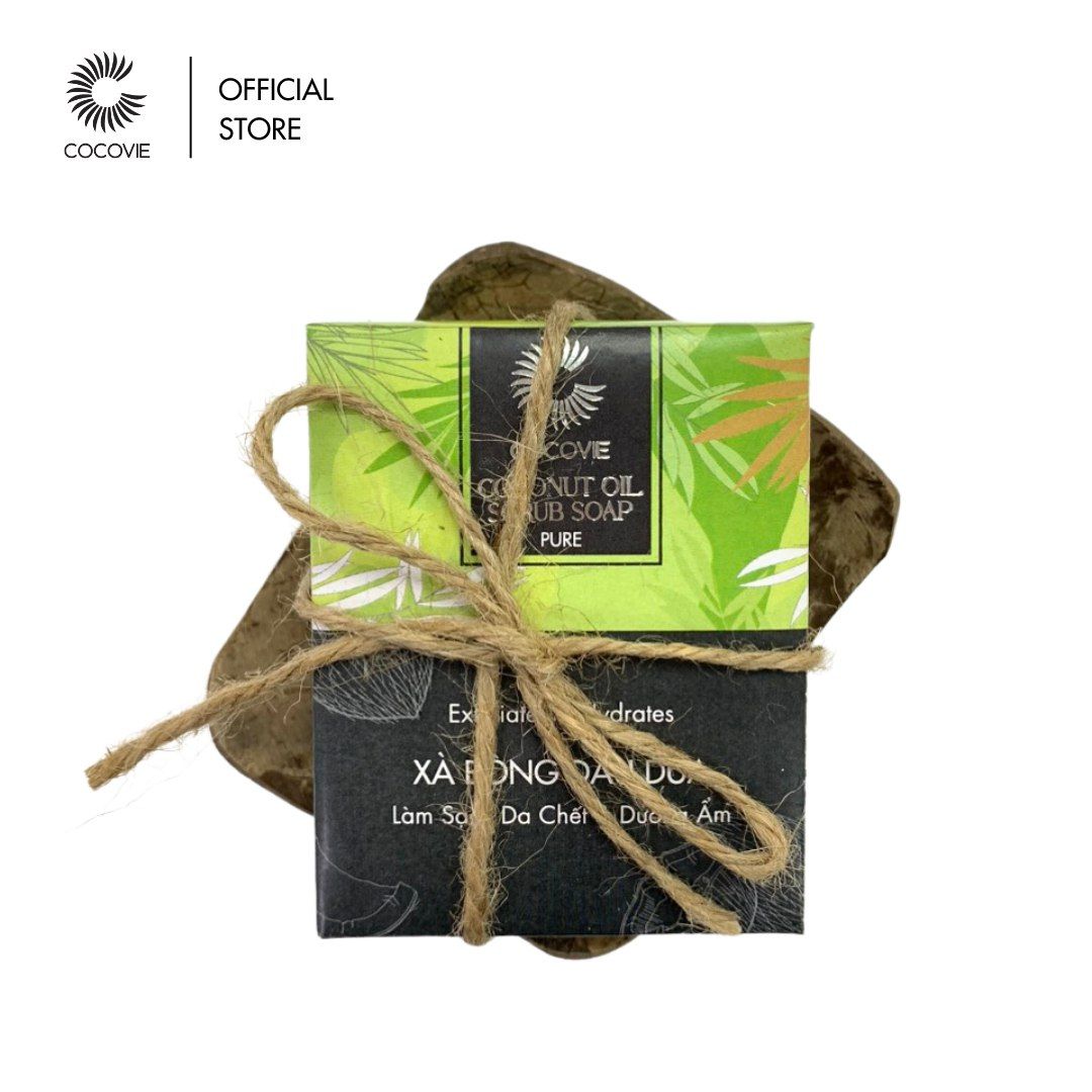 Combo Coconut Oil Scrub Soap (100gr) + 1 Coconut Shell Soap Hold ...