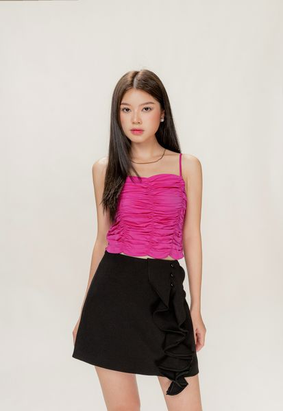 Fuchsia Pink Ruched Cami Top – LIBÉ