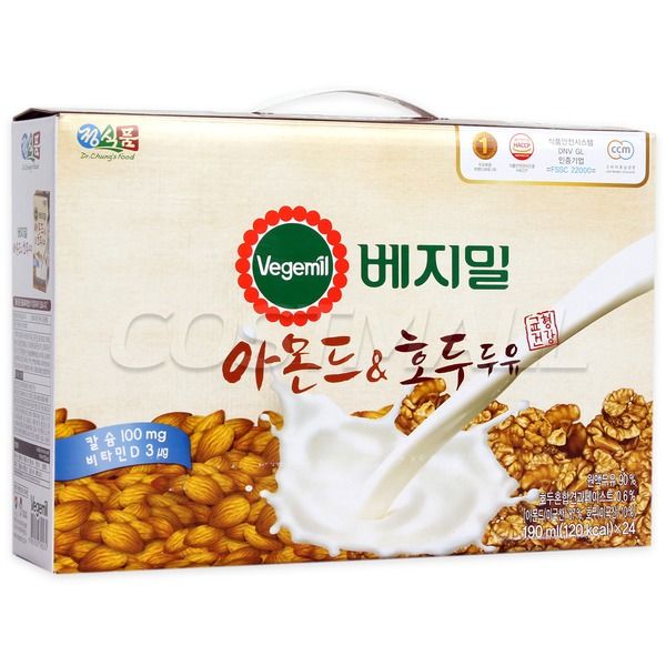 Thùng 16 Hộp Sữa Hạnh Nhân Óc Chó Vegemilk Jung Food Hàn Quốc 190ml / – dovumart