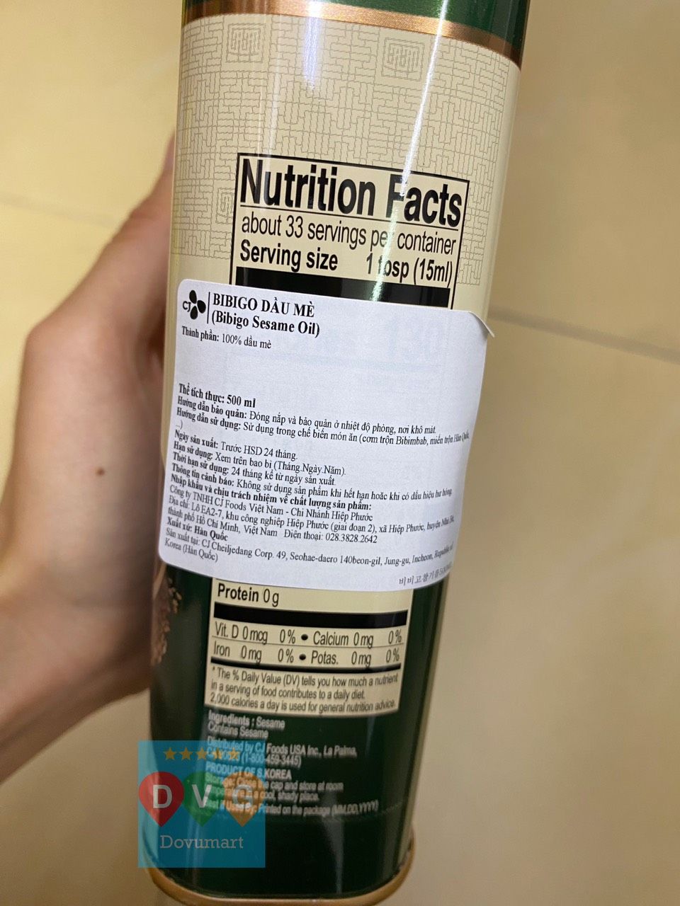 Dầu Mè Bibigo CJ Hàn Quốc Chai 500ML / CJ) 비비고 참기름 500ML – dovumart