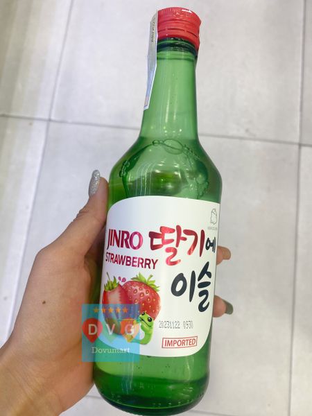 Rượu Soju Dâu Jinro Hàn Quốc Chai 360ML / 하이트진로) 딸기에 이슬 360ML – dovumart