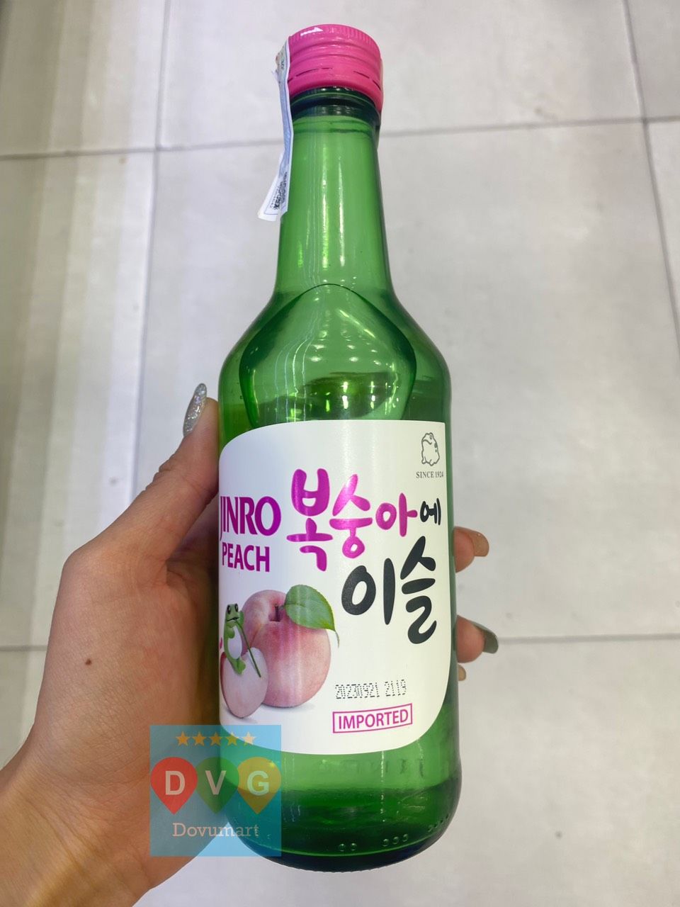 Rượu Soju Đào Jinro Hàn Quốc Chai 360ML / 하이트진로) 복숭아에 이슬 360ML – dovumart