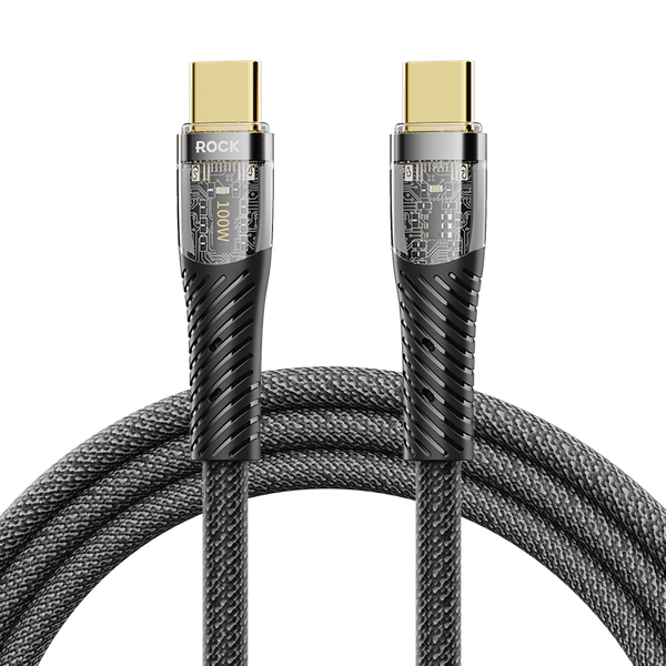 Cáp Sạc Nhanh C to C/USB to C ROCK Z21 Transparency Series 100W/6A ...