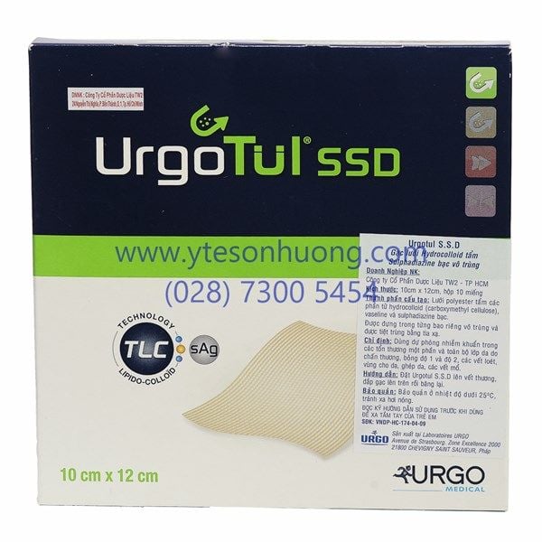 Băng dán trị loét Urgotul SSD 10cm x 12cm (hộp 10 miếng) – Y Tế Sơn Hương