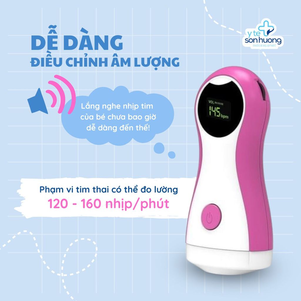 Máy đo tim thai Fetal Doppler Yonker YK-90C – Y Tế Sơn Hương