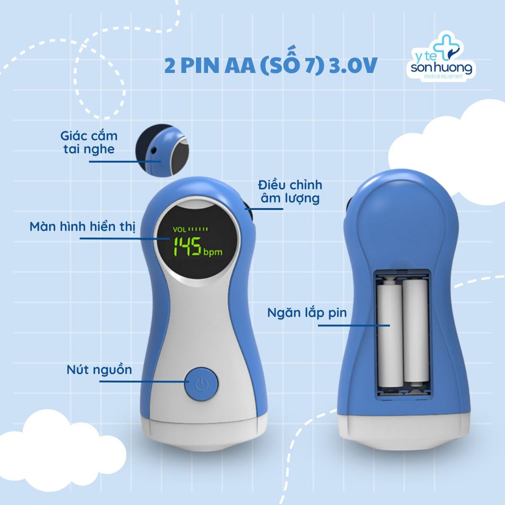 Máy đo tim thai Fetal Doppler Yonker YK-90C – Y Tế Sơn Hương