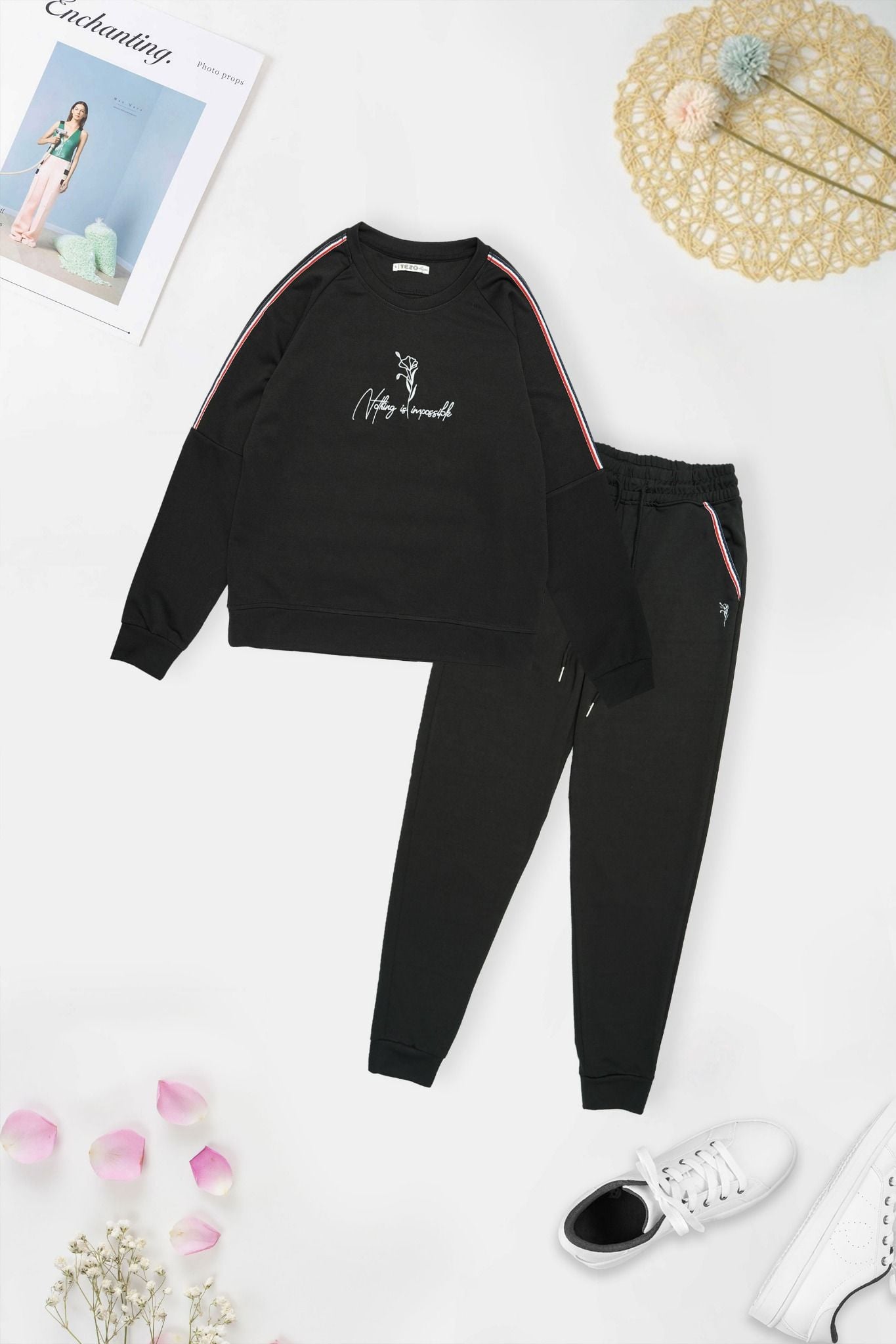 Bộ umi nữ cổ tròn thêu chữ Tezo - B22ANOT005 – TEZO Thời trang thương hiệu Việt.