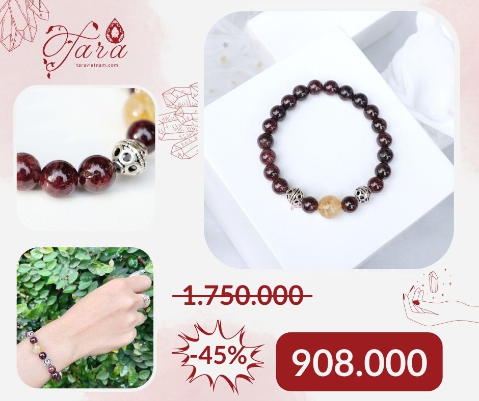 Vòng Garnet và Thạch Anh Tóc Vàng Ưu Đãi – TARA GEMS