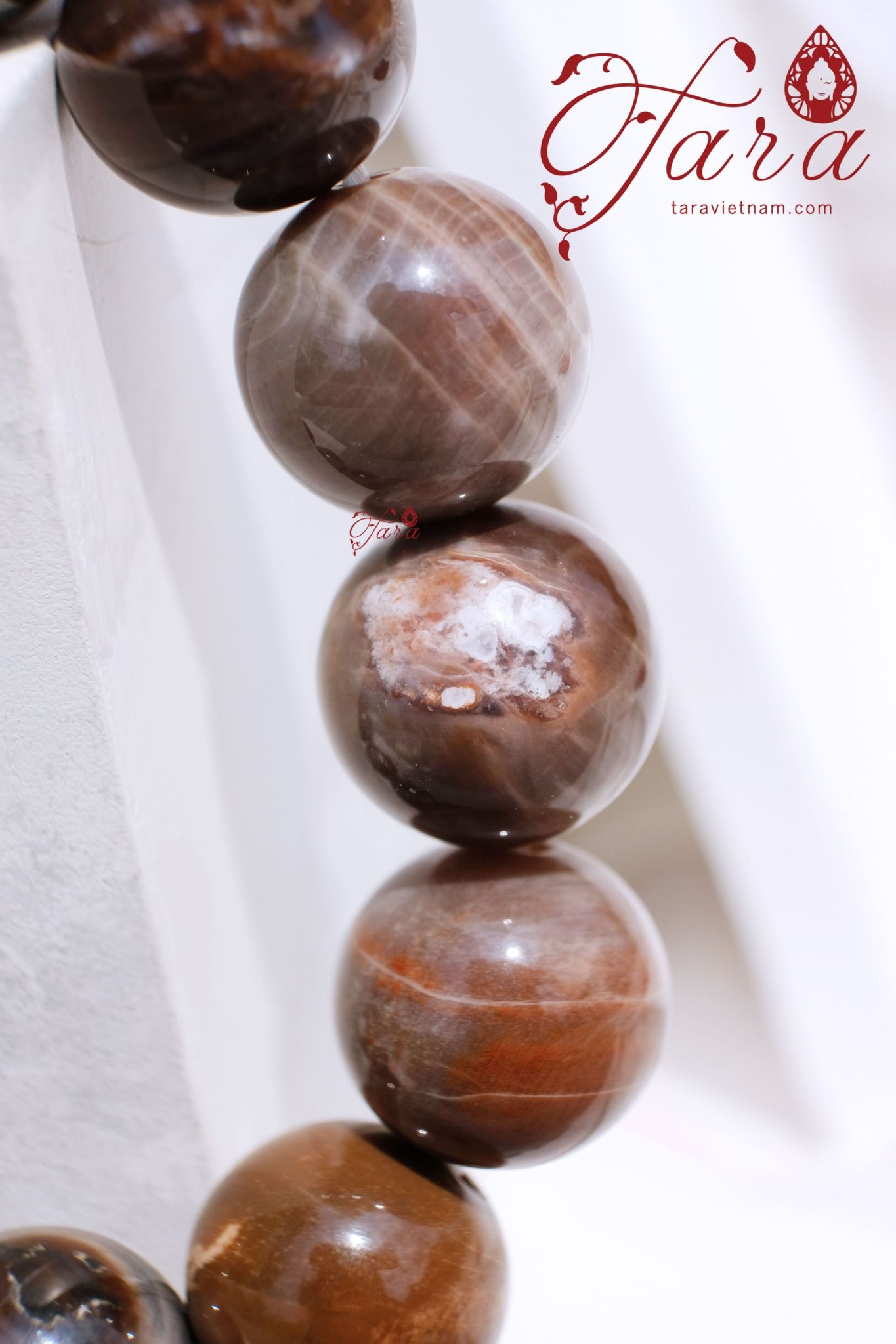 Đá Gỗ Hóa Thạch mix Charm Bạc Nam Tính – TARA GEMS