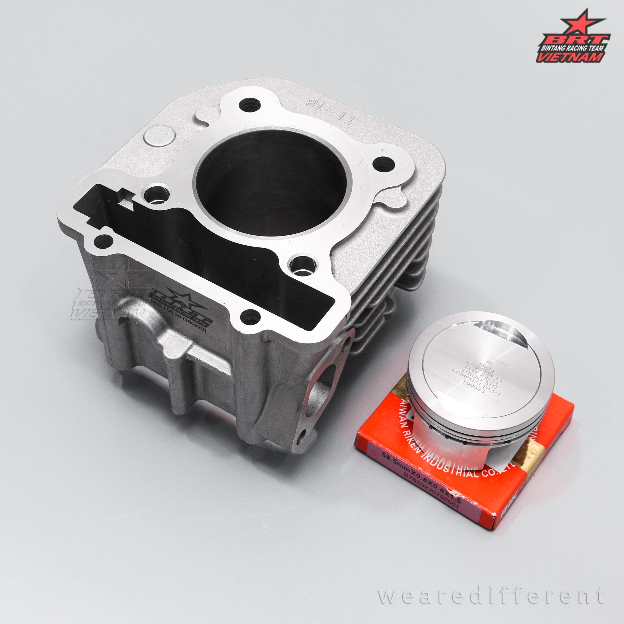 Bộ Lòng Trái 58.5 BRT: Lòng Gang và Piston nén 58.5mm Mio J / PG1 – BRT VIỆT NAM