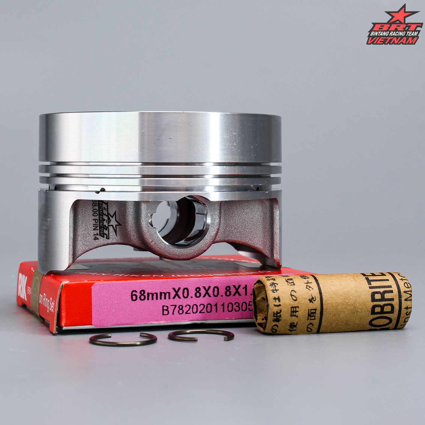 Piston BRT Trái Nhôm Nén 68mm ắc 14 Exciter 155 - R15V3 - MT15 - FZ155 ...