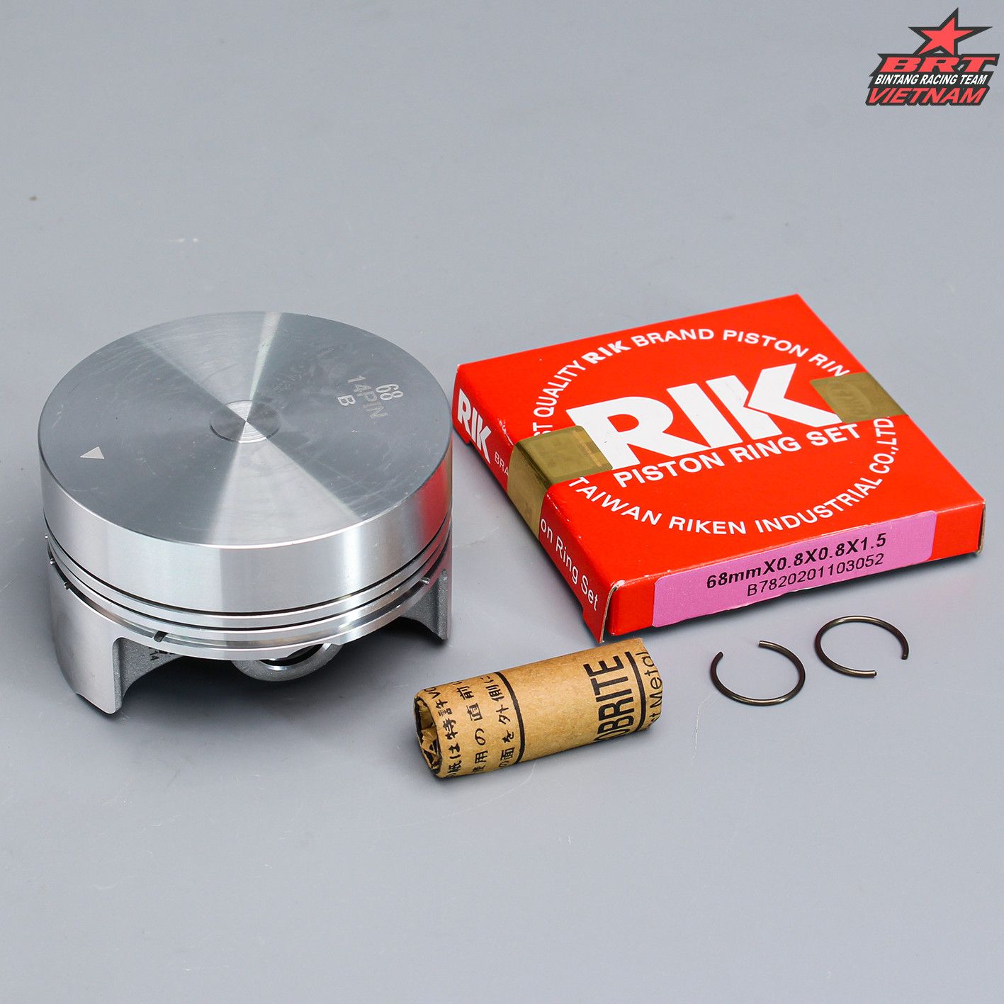 Piston BRT Trái Nhôm Nén 68mm ắc 14 Exciter 155 - R15V3 - MT15 - FZ155 ...