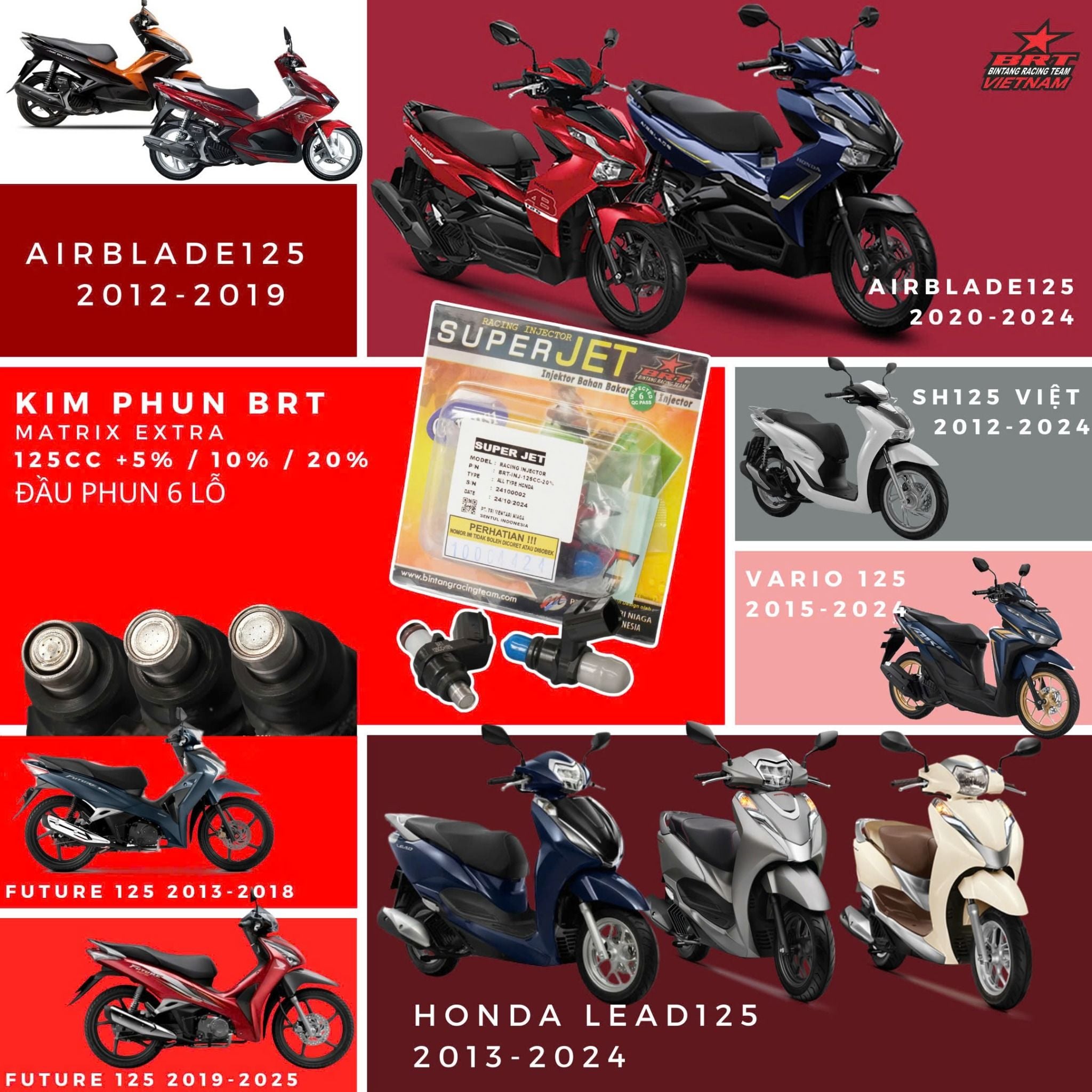 Béc phun BRT Honda 125cc 10% – BRT VIỆT NAM