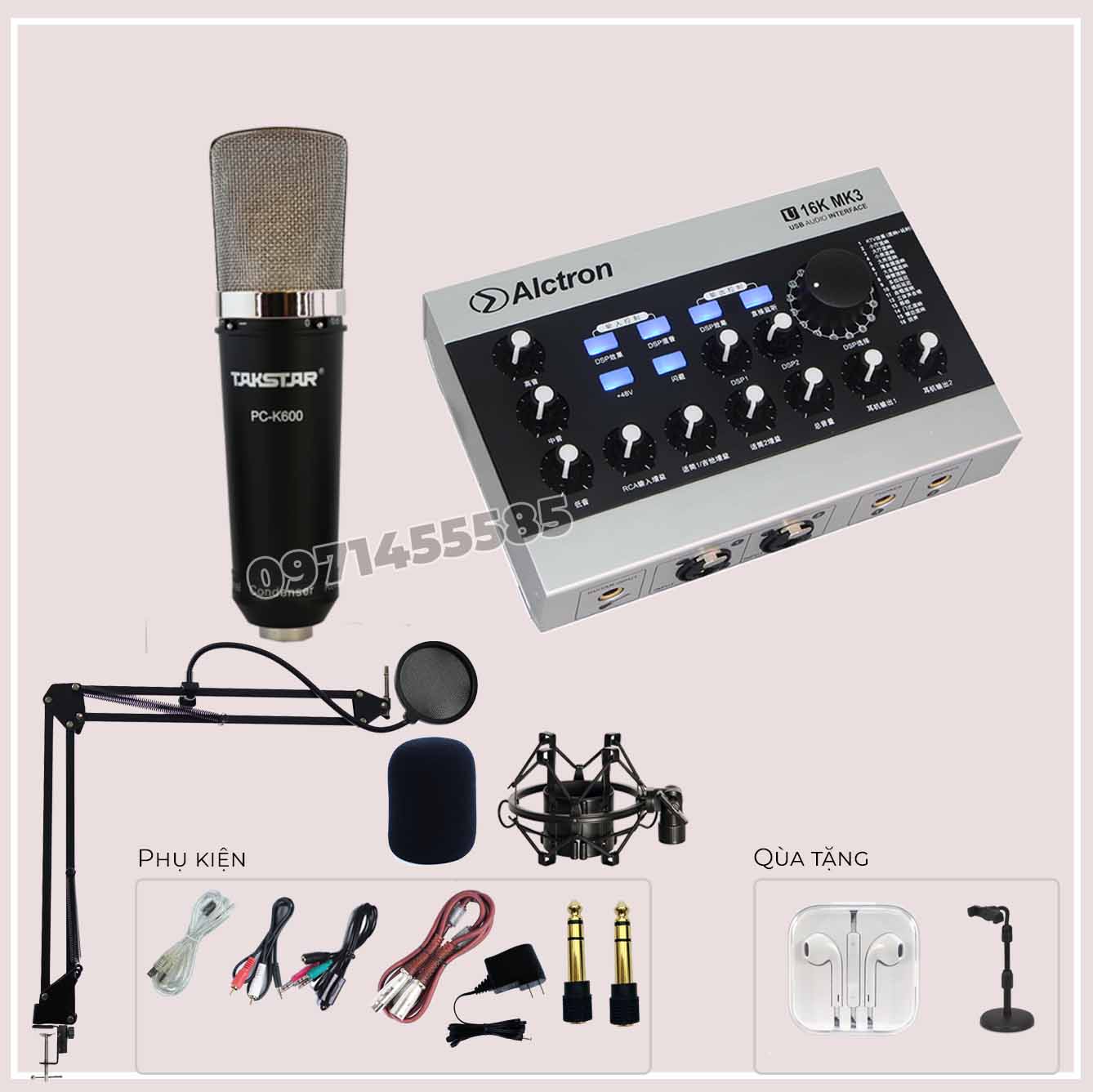 COMBO MICRO TAKSTAR PC K600+ SOUND CARD ALCTRON U16K MK3 – MICKY Studio ...