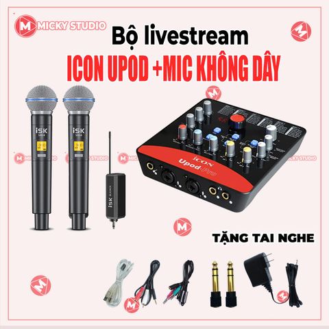 Combo Mic Không dây ISK SM58 Sourd Card Icon Upod Pro – MICKY Studio ...