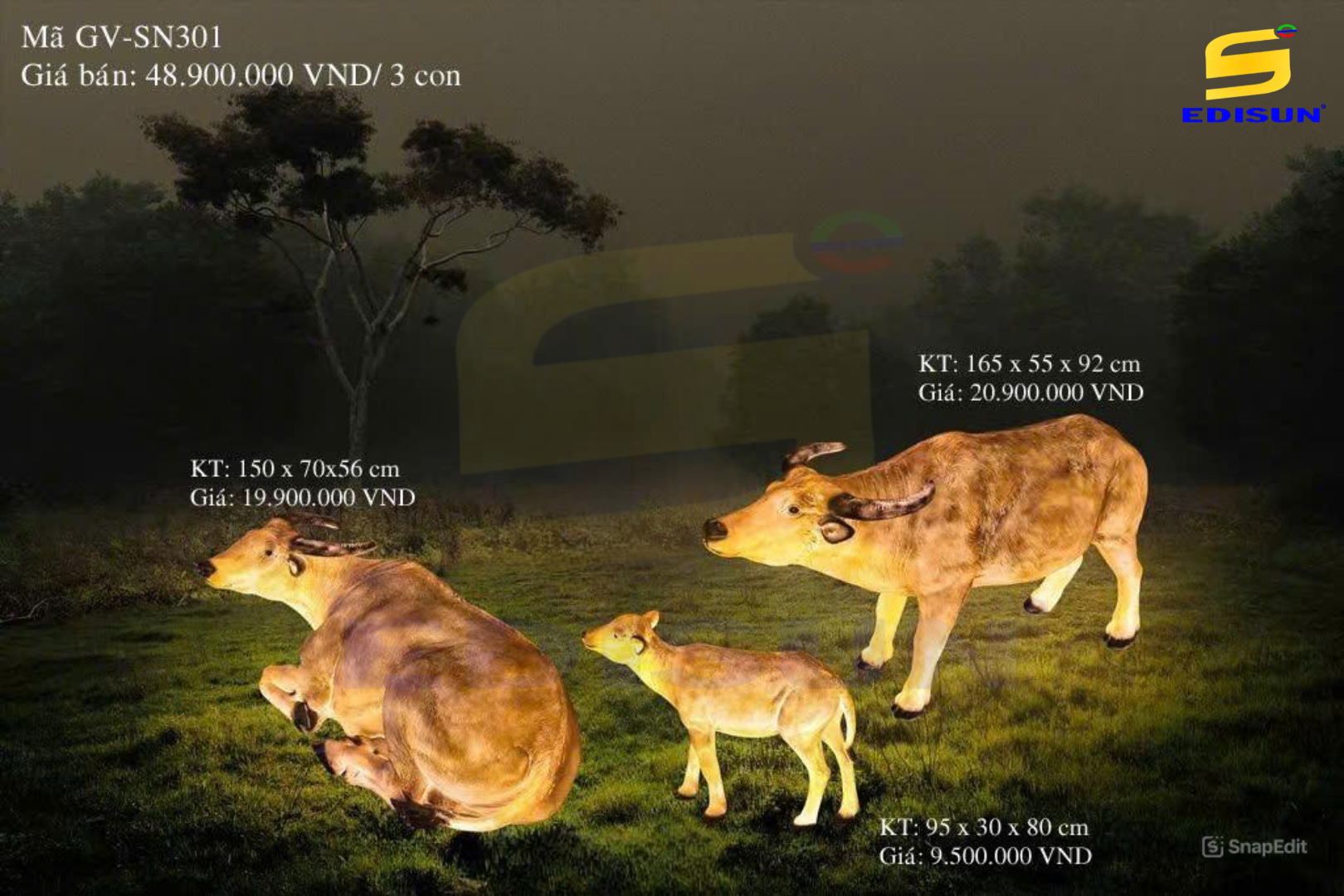 [ĐÀN TRÂU] Đèn trang trí cảnh quan sân vườn - đàn trâu – EDISUN