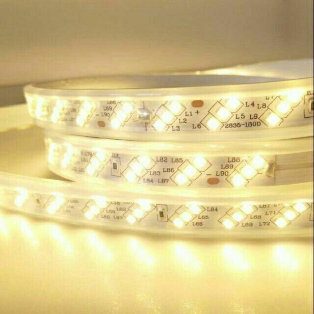 Led dây 2835 3 hàng led 220v, cuộn 100m , IP65 , ngoài trời Trắng vàng ...