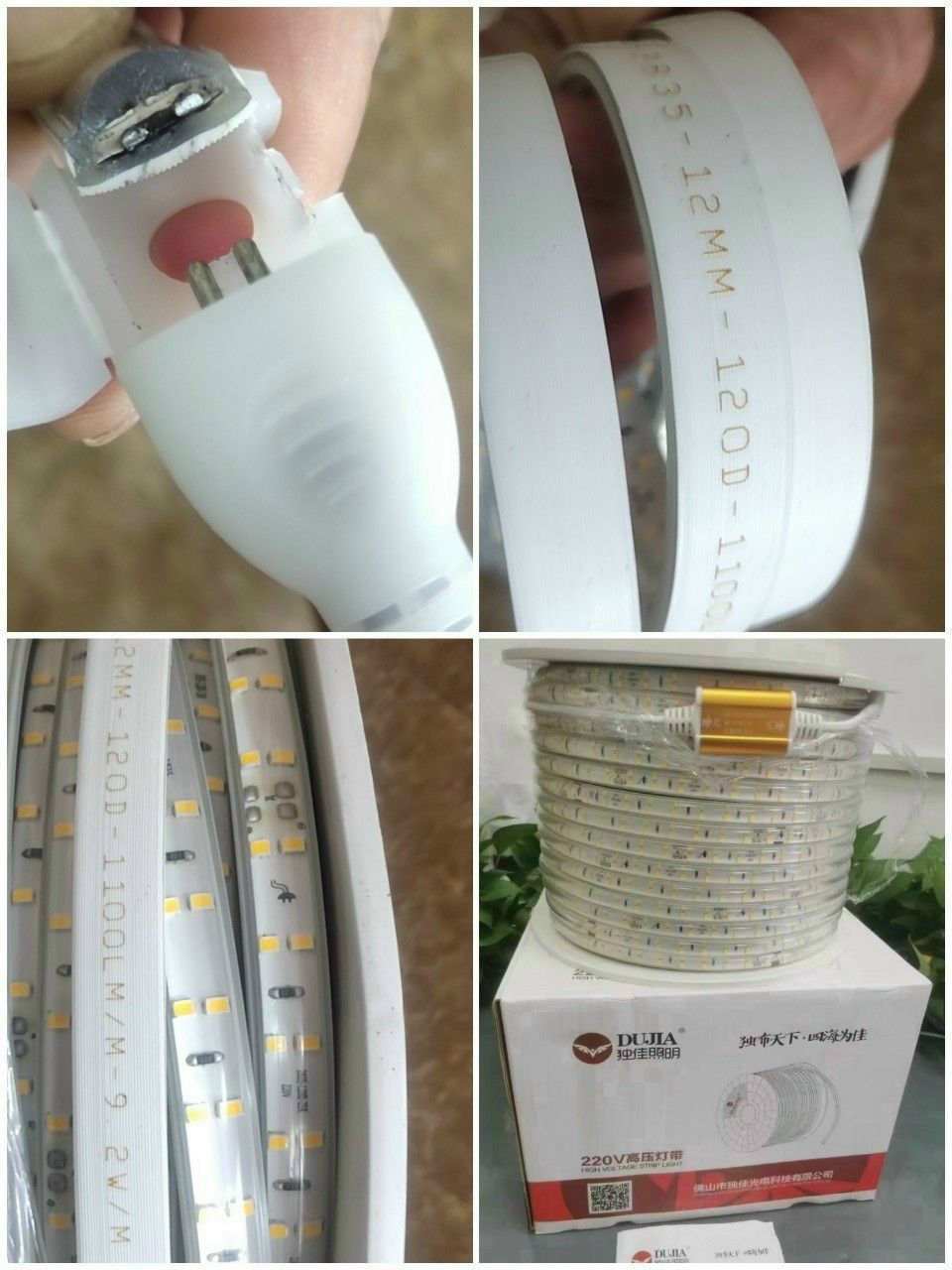 Led dây 220V 2 hàng led - 20cm điểm cắt dây đồng – EDISUN
