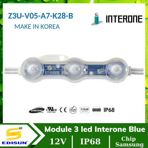 Module 3 led Xanh dương Interone Z3U-V05-A7-K28-B – EDISUN